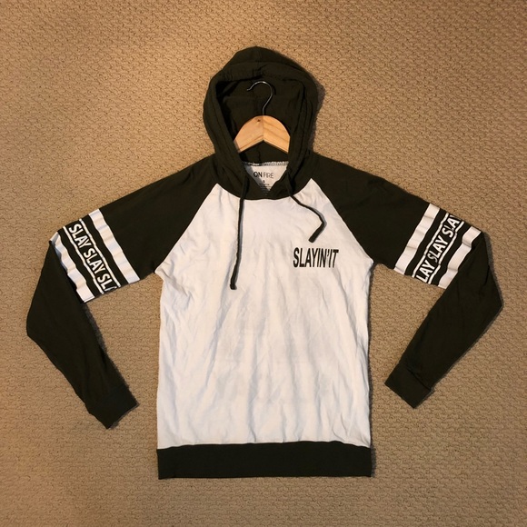 On Fire | Tops | Euc Thin Color Block Slayin It On Fire Hoodie | Poshmark